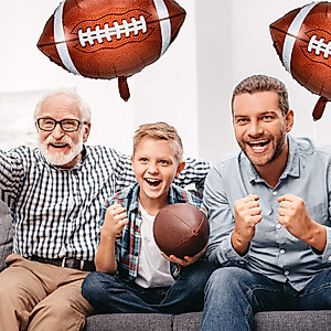 Football Balloons Football Party Balloons Football Shaped Aluminum Foil Balloons for Sport Themed Football Themed Birthday Party Decor, 22 Inch (4)