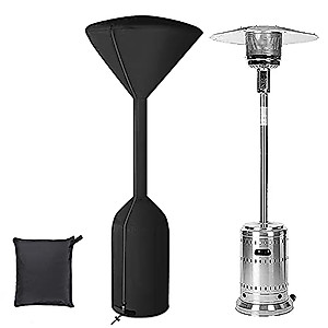 Patio Heater Covers with Zipper, 420D Waterproof Heater Covers for Outdoor Heaters 95"x34"x18.5", Black