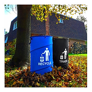 Gigco21 Gig Collections Large Durable Waterproof Combo pop up Recycle and Trash Collapsible Garbage containers, cans with Zipper Cover Great for Outdoor Indoor use -Camping, Party, Backyard, Beach