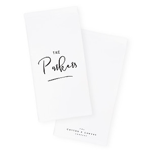 The Cotton & Canvas Co. Personalized The Williams Soft and Absorbent Kitchen Tea Towel, Flour Sack Towel and Dish Cloth