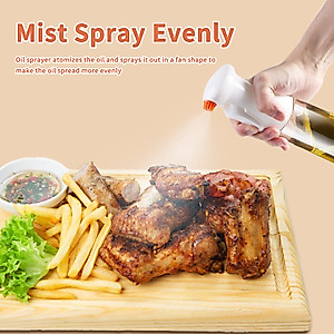 Oil Sprayer for Cooking, Olive Oil Sprayer, 2 Pcs Olive Oil Spray Bottle, 230mL Oil Sprayer for Air Fryer Olive Oil Mister Spray Bottle for Cooking BBQ Salad Large Capacity Durable Glass Oil Spritzer