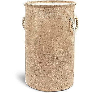 Collapsible Laundry Basket Large with Drawstring Top Closure (13.4 x 22 in)