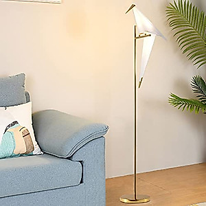 ETKEGHIP Floor Lamp for Living Room Modern ,63" Tall LED Pole Lamps Origami Crane Bird Standing Lamps for Office Kids Room Bedroom Reading Gold
