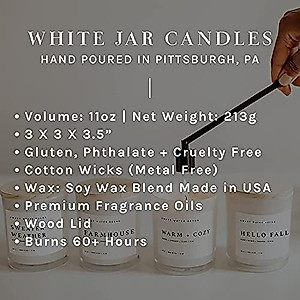 Sweet Water Decor Candles | Spa Scented Soy Wax Candle for Home | 11oz Jar Candle with Wood Lid, 50+ Hour Burn Time, Made in the USA (Calm + Comfort, White - 11 oz)