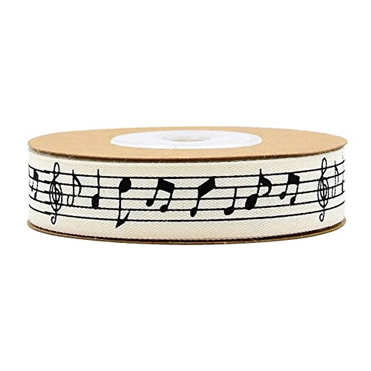 10 Yards Printed Music Note Cotton Ribbon Apparel Hemming Gift Box Packaging Gardening Home Gifts Decoration Fabric Materials Wide 1.5cm