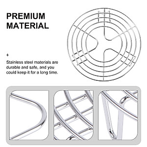 Housoutil Egg Steamer Rice Cooker Stainless Steel Microwave Pressure Cooker Wire Baking Rack Cooking Steaming Rack Egg Cooking Rack Steamer Pot Round Cooking Steam Rack Baking Steam Holder
