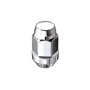 McGard Hex Lug Nut Compatible With Dodge Daytona 1984-1993 | Cone Seat Bulge Style | M12 x 1.5 | 3/4 Hex | 1.45in. Length | Box of 100 | Chrome