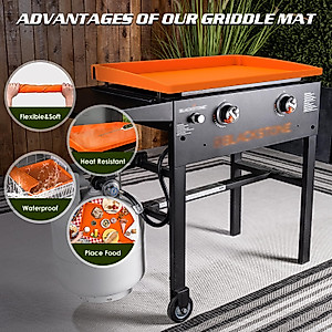 Silicone Griddle Cover for Blackstone Grill 28 Inch,Full-Edge Protective Blackstone Cover, Heavy Duty Food Grade Silicone Mat,All Season Griddle Accessories(Orange)