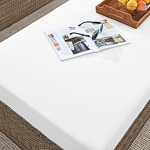 Modway Convene Outdoor Patio Outdoor Patio Rectangle Ottoman in Cappuccino White