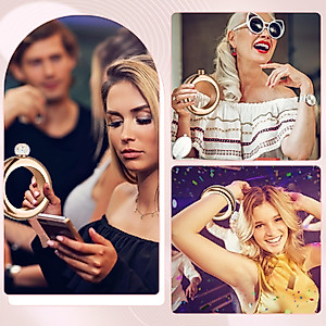 Tioncy 2 Set Rhinestone Bracelet 3.5 oz 304 Stainless Steel Bling Bangle Set with 2 Rhinestone Glass and Funnel for Women Girls Bachelorette Birthday Party Gift(Rose Gold)