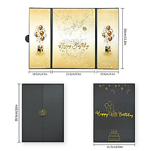 Birthday Guest Book Birthday Black and Gold Party Decorations,DIY Birthday Signing Card Board wtih Number Stickers, Be applicable to Any Age Birthday Party Supplies,Record the best wishes of friends