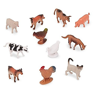 Terra by Battat – Toy Farm Animals Tube – 60 Mini Figures in 12 Realistic Designs – Barnyard Animals in Storage Tube – Cow, Pig, Goat, Sheep & More – Farm Animals – 3 Years +