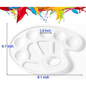 BOOMIBOO Paint Tray Palettes Plastic Pallets with Thumb Hole for Kids,Adults,Students to Acrylic Oil Watercolor Craft Supplies DIY Art Painting,3 pcs