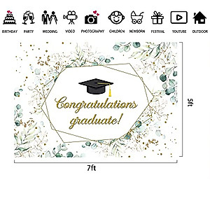 Lofaris Class of 2023 Graduation Backdrop Greenery Congratulations Graduates Background Green Eucalyptus Congrats Grad Prom Party Decor Cake Table Banner Photo Booth Props 7x5ft