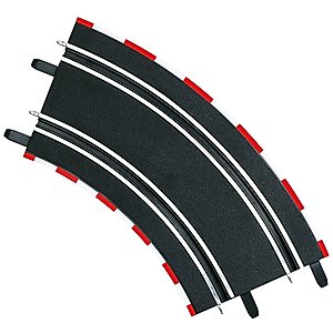 Carrera 61617 2/45 Curve Track Section Part for Use with GO!!! and Digital 143 - Pack of 4