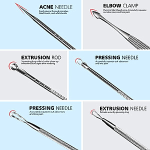 Teenitor 7 in 1 Pimple Popper Tool Kit Blackhead Remover Tools Blackhead Extractor, Pimple Extractor Pimple Popper Tool Zit Popper Tool Acne Tools Comedone Extractor Black Head Remover for Face