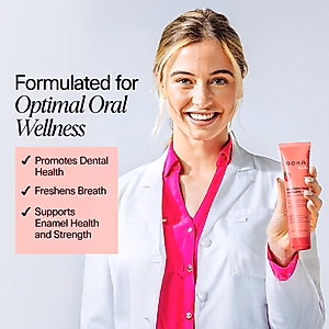 Boka Fluoride Free Toothpaste Nano Hydroxyapatite, Helps Remineralize, Appropriate for Sensitive Teeth, Whitening - for Adult, Kids Oral Care - Strawberry Mango Flavor, 4oz 1Pk - US Manufactured