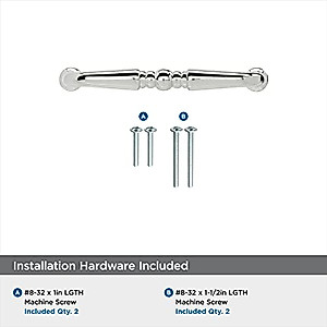 Amerock | Cabinet Pull | Polished Chrome | 3 inch (76 mm) Center to Center | Everyday Heritage | 1 Pack | Drawer Pull | Drawer Handle | Cabinet Hardware