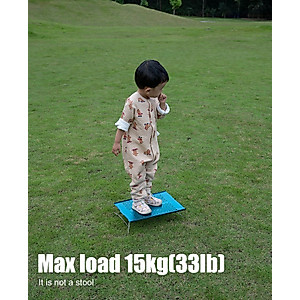 iClimb Mini Solo Folding Table Ultralight Compact for Backpacking Camping Hiking Beach Picnic (Blue - S)