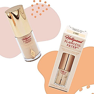 Charlotte Tilbury Mini Hollywood Flawless Filter, Travel Size, 2 Fair - Customizable Face Liquid Makeup Booster, Tinted Primer, Foundation, Highlighter, Moisturizer