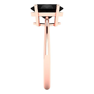 2.0 ct Oval Cut Solitaire Genuine Natural Black Onyx Wedding Bridal Designer Anniversary Engagement Ring 14k Rose Gold 8.5