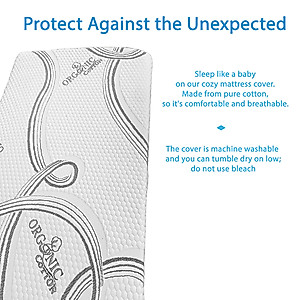 FoamRush 3" x 30" x 80" Bunk, Soft, Fitted, Zippered Mattress Cover Replacement, Premium Cotton, Waterproof, Non Skid Bottom, Mattress Pad Cover, Mattress Not Included