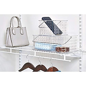 iDesign - 88000 Spa BPA-Free Plastic Stacking Organizer Handle, 8.69" x 13.94" x 5.13", Divided Basket