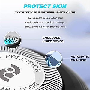 HQ8 Replacement Heads for Philips Norelco Shavers, Compatible with Philips Norelco Aquatec Replacement Heads, HQ8 Blades