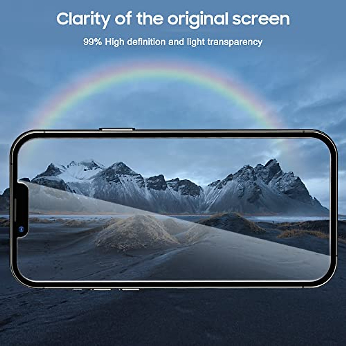 UniqueMe Compatible with iPhone 13 Pro Max Privacy Screen Protector, Tempered Glass and Camera lens Protector, Anti Spy [Easy Installation Frame] Bubble Free Case Friendly 2+2 Pack