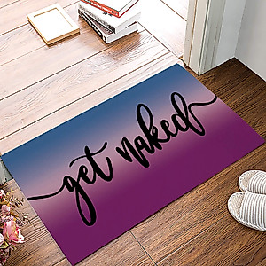 Abstract Gradient Purple Indoor Doormat Bath Rugs Non Slip, Washable Cover Floor Rug Absorbent Carpets Floor Mat Home Decor for Kitchen Bedroom Get-Naked Abstract Modern Oil Paint Art (16x24)