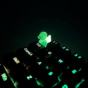 Custom Keycap for Mechanical Gaming Keyboard - Design Cute Duck Transparent- Artisan Cherry MX Made in Resin with Universal Compatibility - Unique Gift Idea