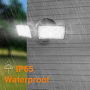 LEPOWER 3000LM LED Flood Light Outdoor, Switch Controlled LED Security Light, 28W Exterior Lights with 2 Adjustable Heads, 5500K, IP65 Waterproof for Garage, Yard, Patio