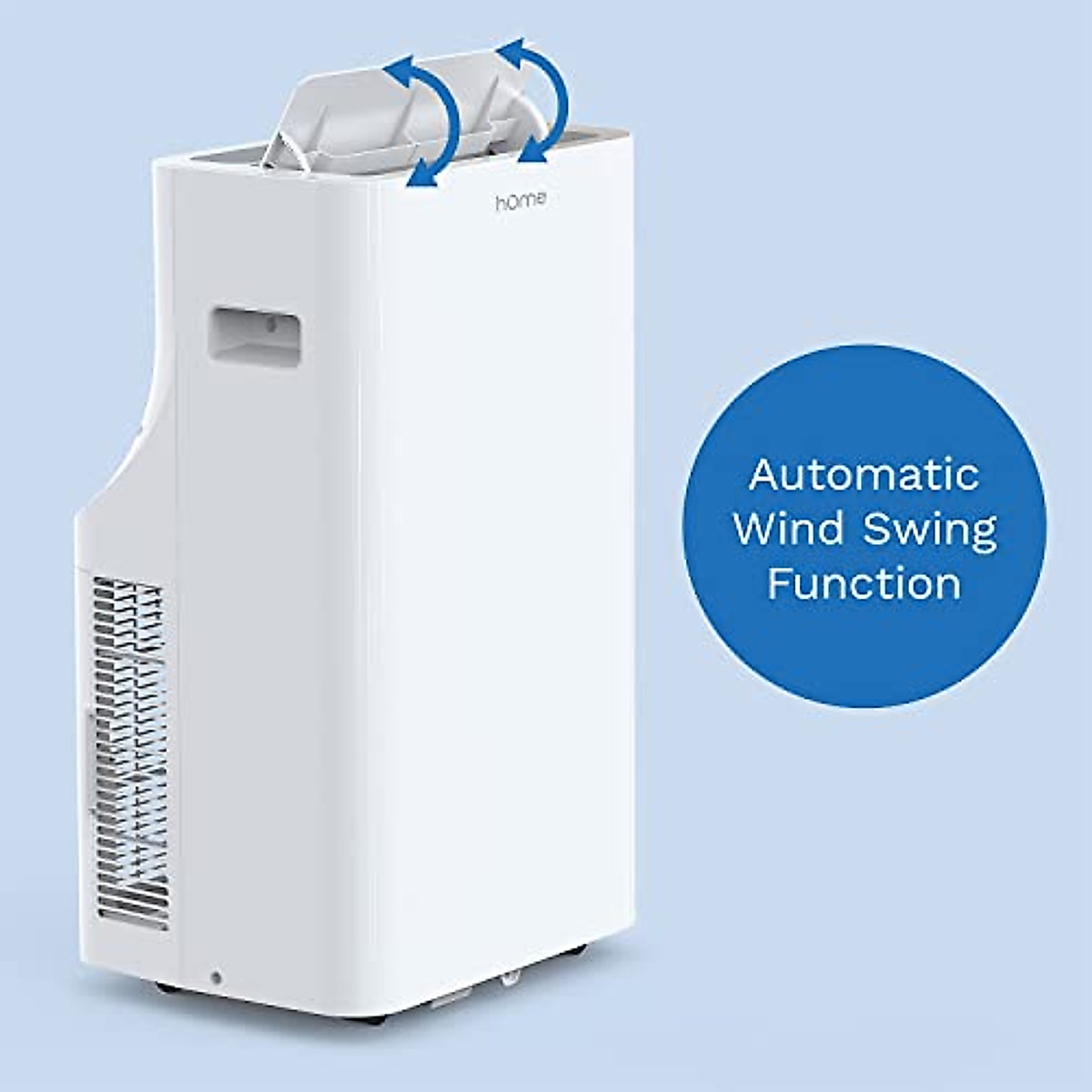hOmelabs 7,200 BTU Portable Air Conditioner - Quiet AC Unit Cools Rooms up to 450 Square Feet - with Wheels, Washable Filter, Remote Control and LED Indicator Lights