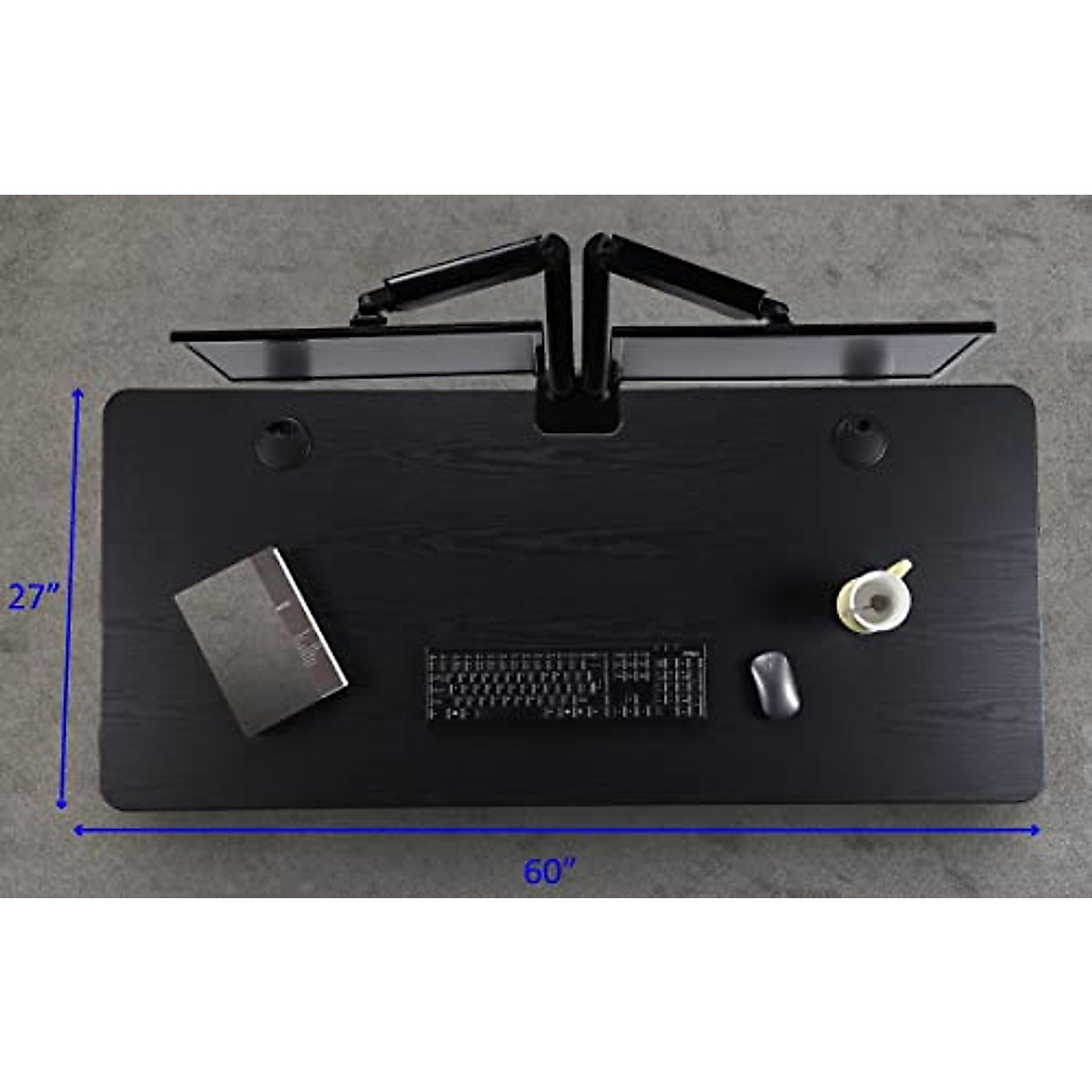 ApexDesk Elite K Series 60" x 27" Electric Height Adjustable Standing Desk with LED Memory Controller (60” x 27” Rectangular Top, Black)