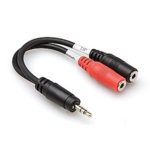 Hosa YMM-261 3.5 mm TRS to Dual 3.5 mm TSF Stereo Breakout Cable, Black