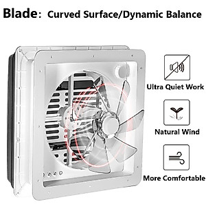 2012 Electric Air Max 14" Vent RV Roof Vent Reversible Exhuast Fan, Ultra Low Sound Level Permanent RV Air Ventilation Ceiling Fan 12V Remote with Rain Sensor, Semi-transparent UV-Proof Cover Lid