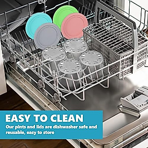 Nepfaivy Containers Replacement for Ninja Creami Pints and Lids - 4 Pack 16oz Creami Pint Containers Compatible with NC299AMZ & NC300s Series Ninja Ice Cream Maker, Creamy Pints Dishwasher Safe