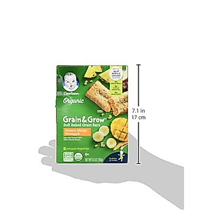 Gerber Up Age Organic Grain & Grow Soft Baked Grain Bars Banana Mango Pineapple, 5oz
