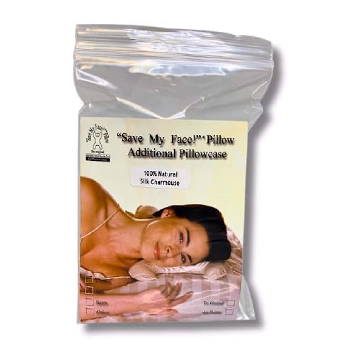 SAVE MY FACE! Pillow The Original Anti-Wrinkle PILLOWETTE Additional Le Grand Pillowcase (Gold, Silk)
