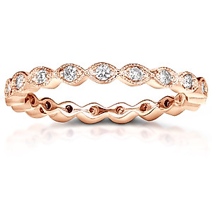 Kobelli Diamond Eternity Band 1/3 carat (ctw) in 14k Rose Gold, Size 7, Rose Gold