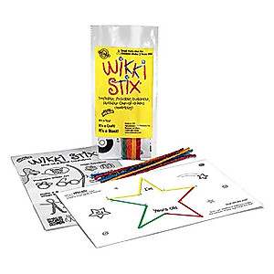 WIKKI STIX Birthday Fun Favors, pack of 20 individual fun favors, each with 12 and a birthday themed play sheet, Made in the USA