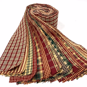 22 Vintage Christmas Homespun 100% Cotton Fabric 2.5" X 44" Precut Jelly Roll by JCS