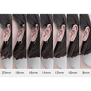 Sterling Silver Small Huggie Hoop Earrings for Women Girls, Hypoallergenic Tiny Thin Silver Hoops