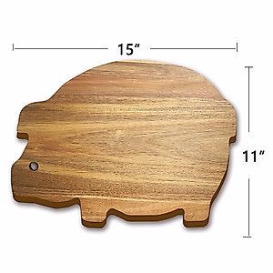 TWIN HOUSE Funny Pig Acacia Wood Cutting Board, Funny Farmhouse Gift, Large Multipurpose Sustainable Acacia Wood Cutting Board for Meat and Vegetable, Cheese