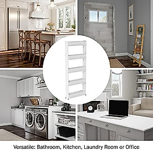 Lavish Home Slim Slide Out 5 Tier Storage Tower with Wheels