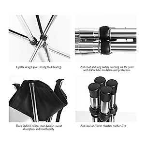 chiitek Foldable Camping Stool Chair Super Compact Ultralight Weight Tiny Size to Carry Out to Hiking, Beach, Camping, Fishing Unfolded Size 12.6 * 12.6 * 13.8inches