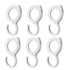 Moicstiy 6 Pcs White Hanging Hooks Multi-Purpose Hanging Hooks Hangers S Hooks for Hanging Table Edge Hook Windproof Hook Clips Hook for Home Wardrobe Office Exhibition