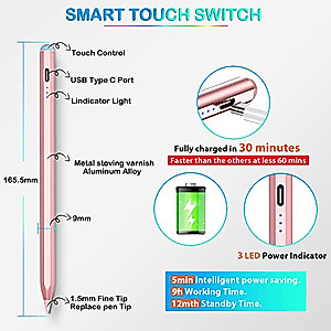 Kailfee Stylus Pen for iPad, Apple Pencil for iPad 9th Gen, iPad Mini 6th Gen, Apple Pen for iPad 2018-2022, iPad Pro 11 and iPad Pro 12.9 3/4/5 Gen, iPad Air 3/4/5, iPad Mini 5th, iPad 6/7/8th Gen