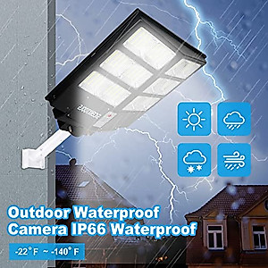 SICENXTOOLS 600W Solar Street Light Outdoor,Solar Light Outdoor Waterproof Commercial 6500K Dusk to Dawn Solar Outdoor Lights with Motion Sensor Solar Powered Security for Ball Court,Road,Yard