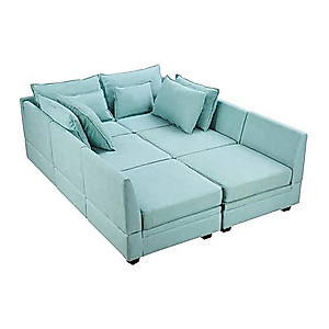 FULife Oversized U-Shaped Reversible Sectional Sofa with Chaise Lounge,Free Combination Convertible Modular Couch,Symmetrical Deep Seat Corner Couches w/Storage Seat,Comfy Upholstery Sleeper Sofá Bed